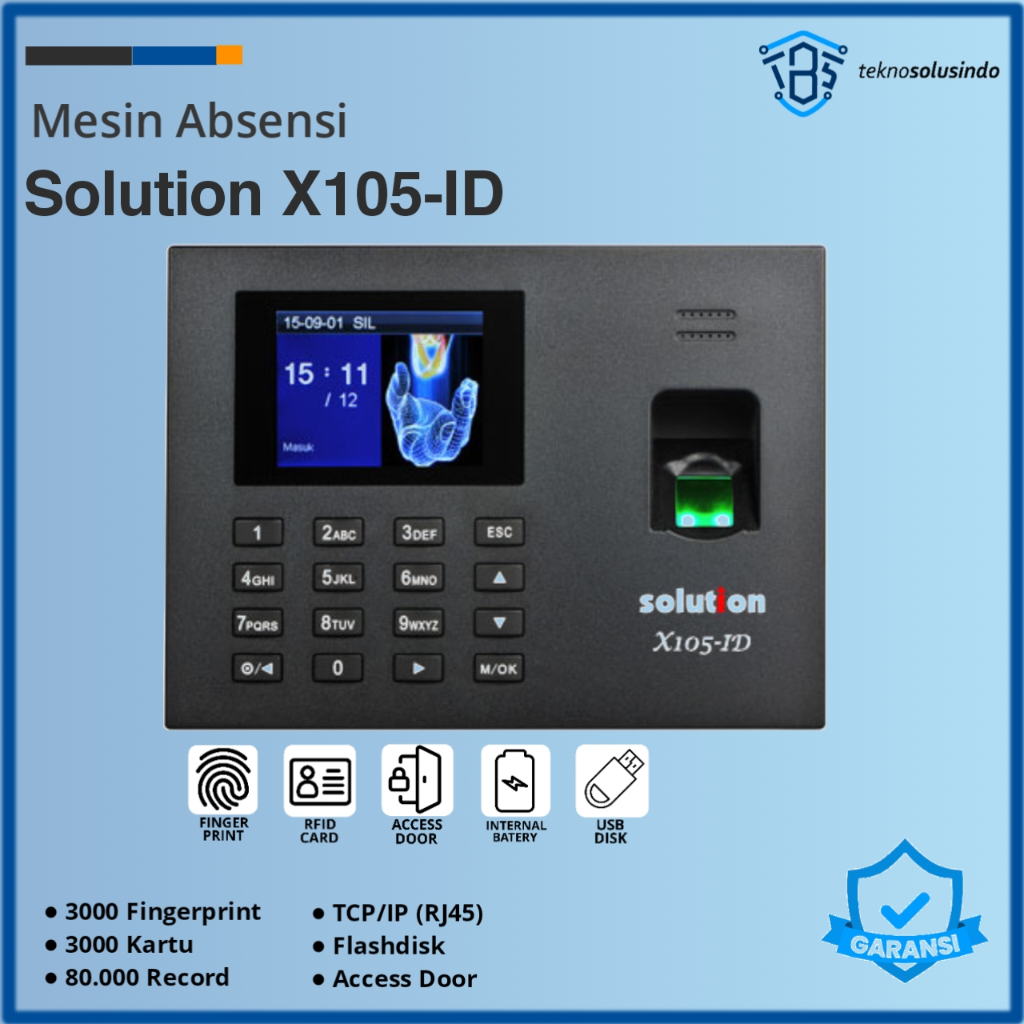 Jual Mesin Absensi Solution X105ID mesin absensi Fingerprint Kartu Access Door | Shopee Indonesia