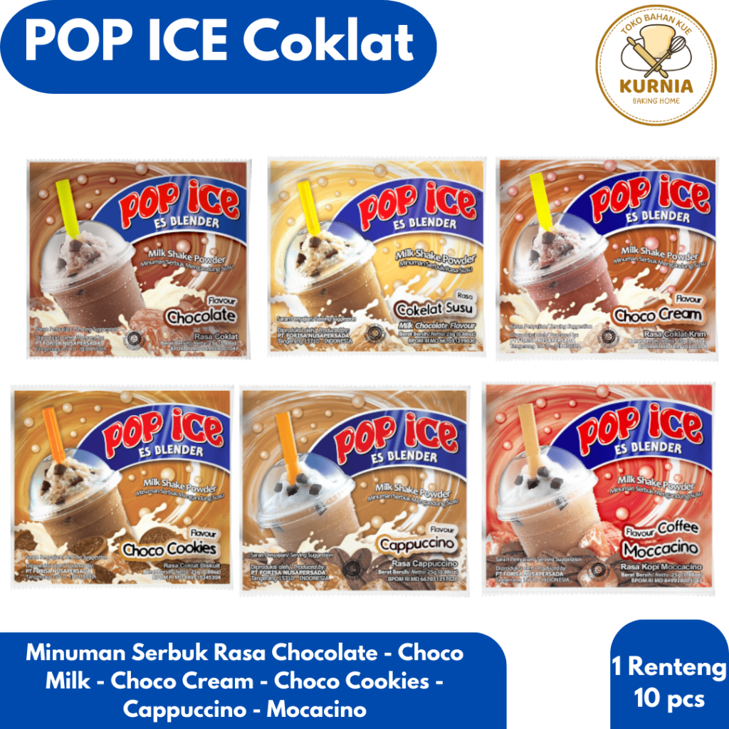 Jual POP ICE VARIAN RASA COKLAT RENTENG 10 PCS | Shopee Indonesia