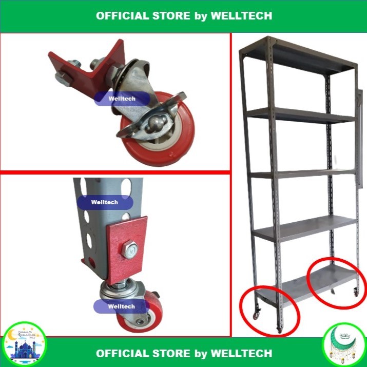 Jual RODA RAK SIKU BESI LUBANG SERBAGUNA ETALASE LANGSUNG PASANG (RODA ...