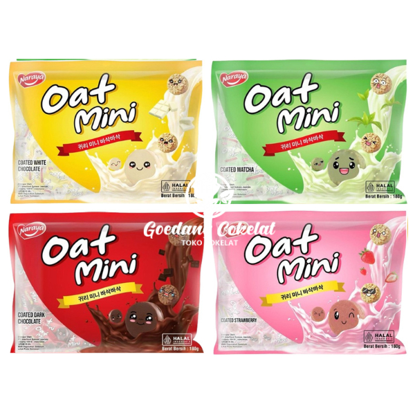 Jual Naraya Oat Mini Oatchoco Seral Granola Oat Coated Matcha White ...