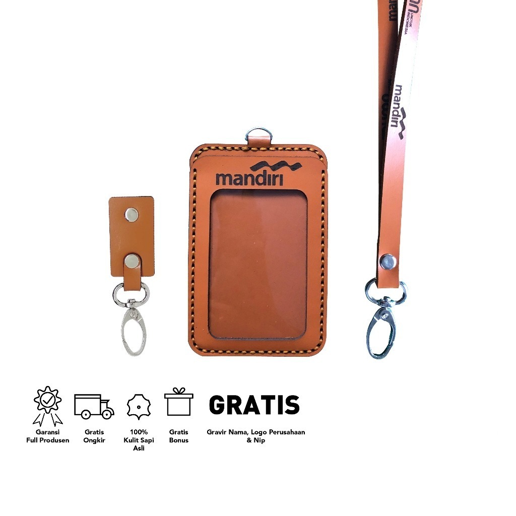 Jual NAME TAG KULIT ID CARD HOLDER KULIT ASLI SAPI BISA CUSTOM | Shopee ...