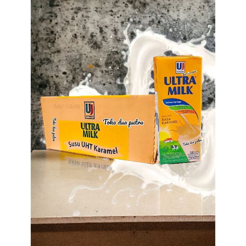 Jual Susu Ultra Milk Karamel 200ML 1Box isi 24 psc ( 1 karton ...