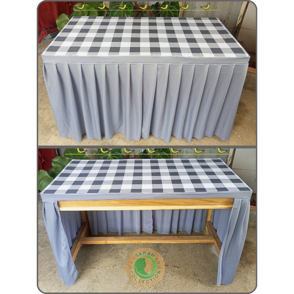 Jual Cover Meja Guru 3 Sisi mix Katun Motif KOTAK/ Taplak Meja Guru ...