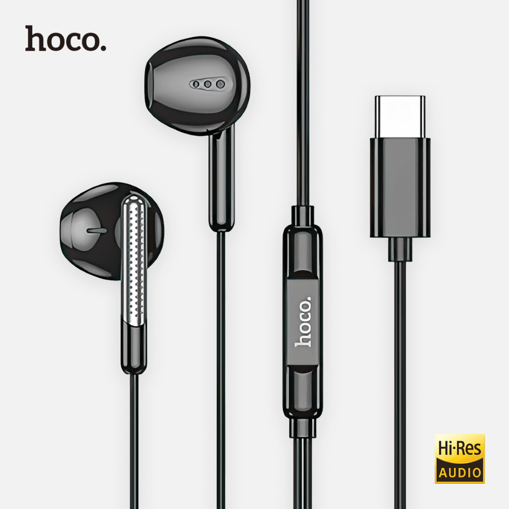 Jual Hoco Earphone Wired Headset Handsfree Micphone Type-C M123 ...