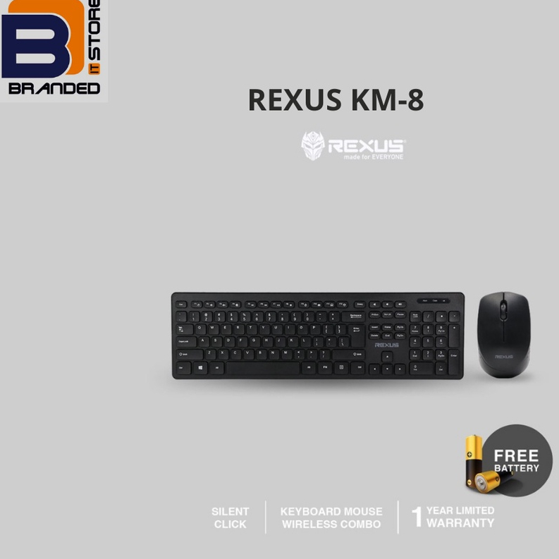 Jual Rexus KM-8 KM8 Bundle Combo Office Keyboard + Mouse Wireless ...