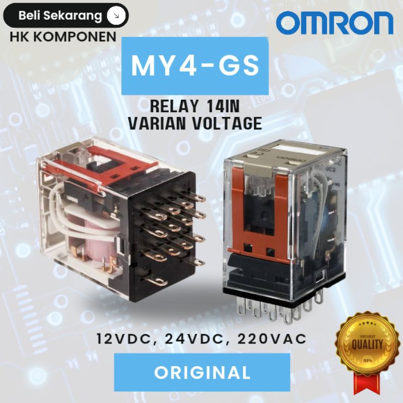 Jual Relay omron original MY4-GS 12vdc / 24Vdc /220vac 14pin | Shopee Indonesia