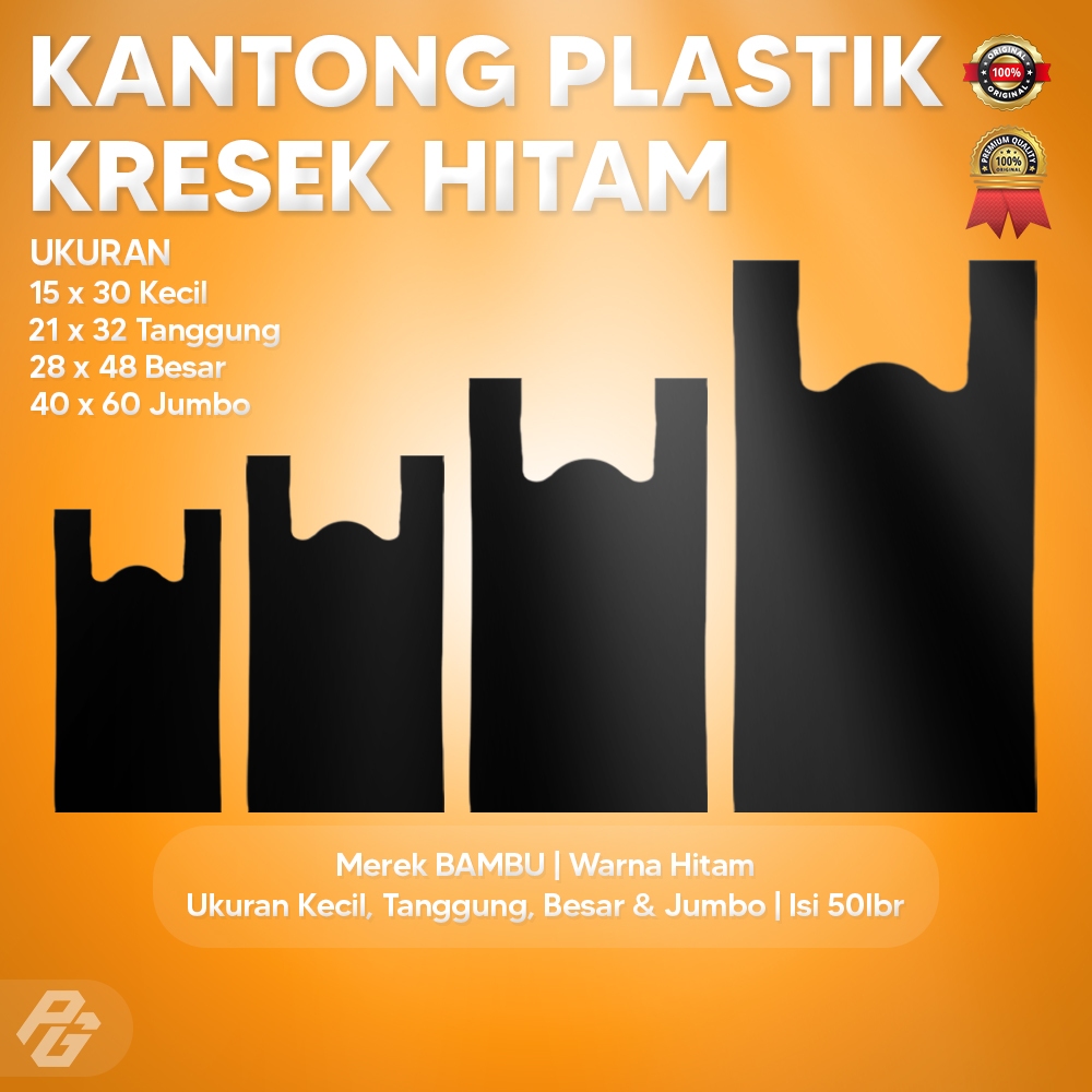 Jual Isi 50 Lembar Kantong Plastik Hitam Bambu Ukuran Kecil, Tanggung ...