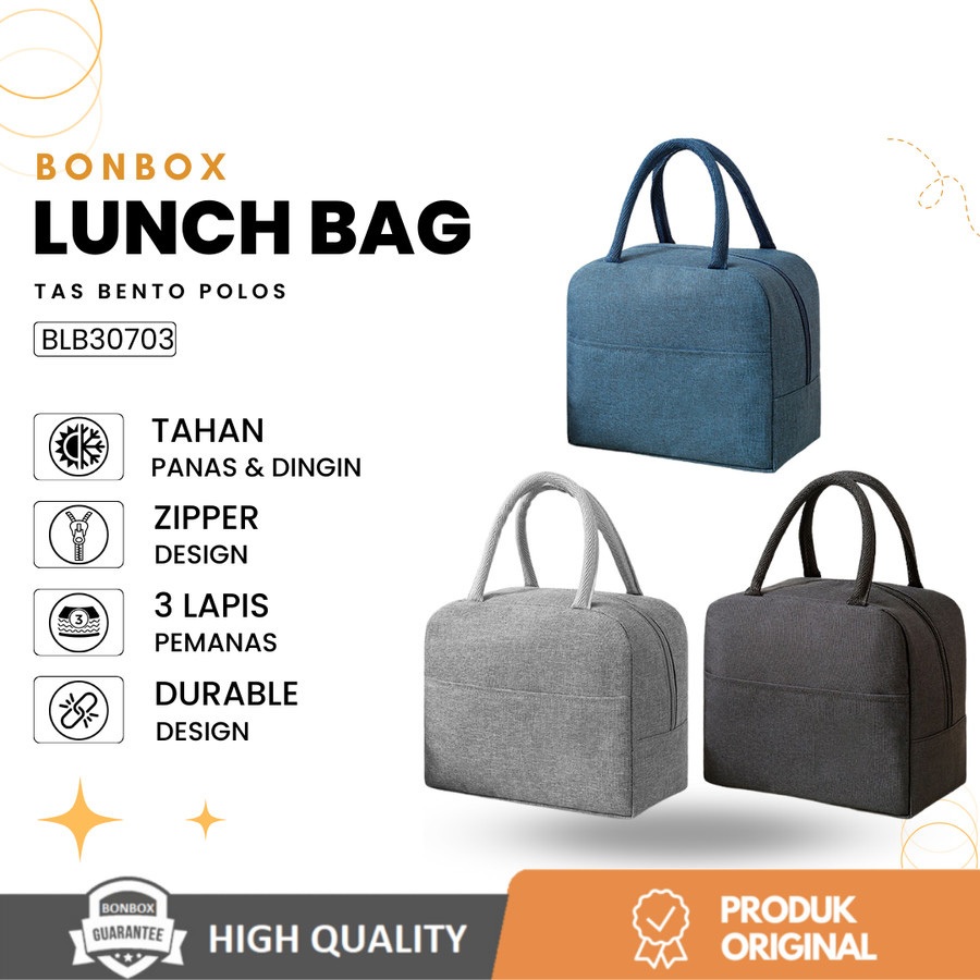 Jual BONBOX BLB30703 Tas Bekal Makan 3 Lapisan Penahan Suhu Lunch Box ...