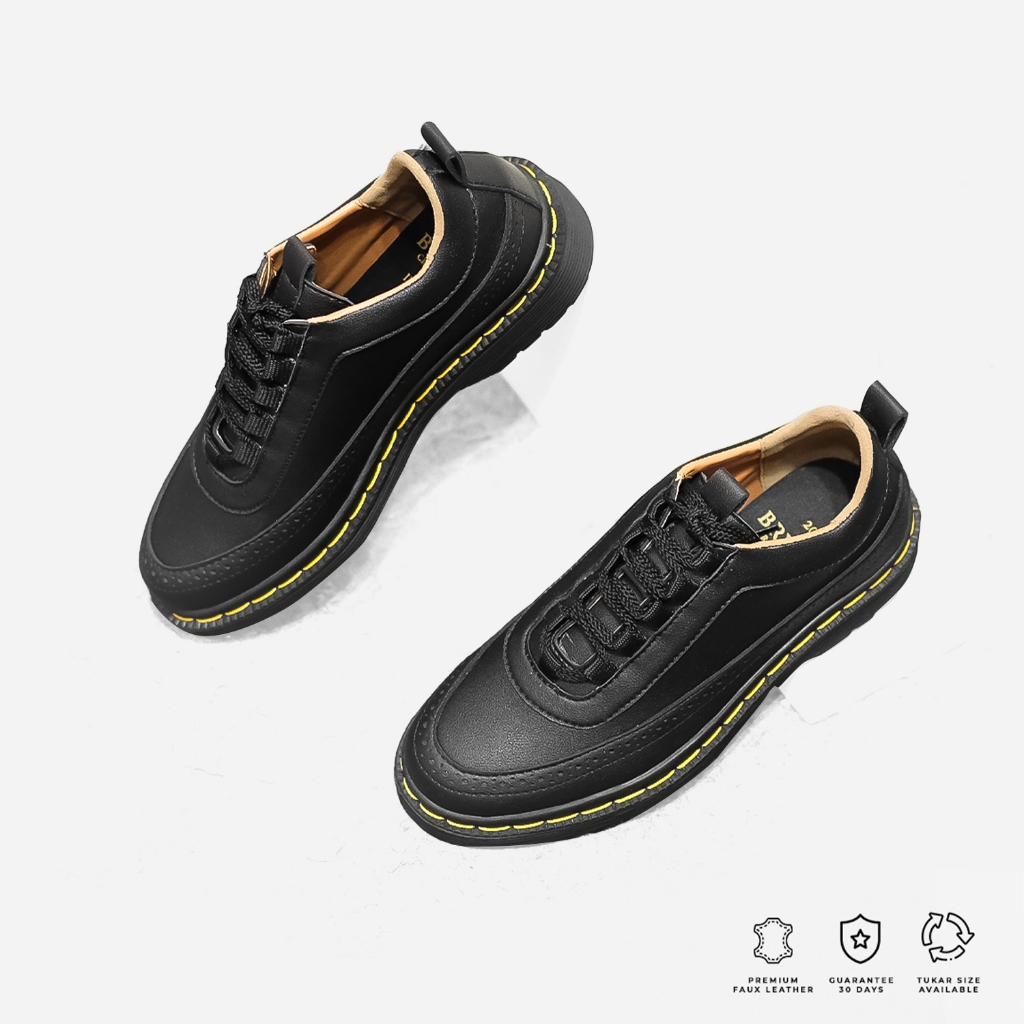 Jual Sepatu Boots Pria Docmart Casual Wing Brogue Hitam - Brygan ...