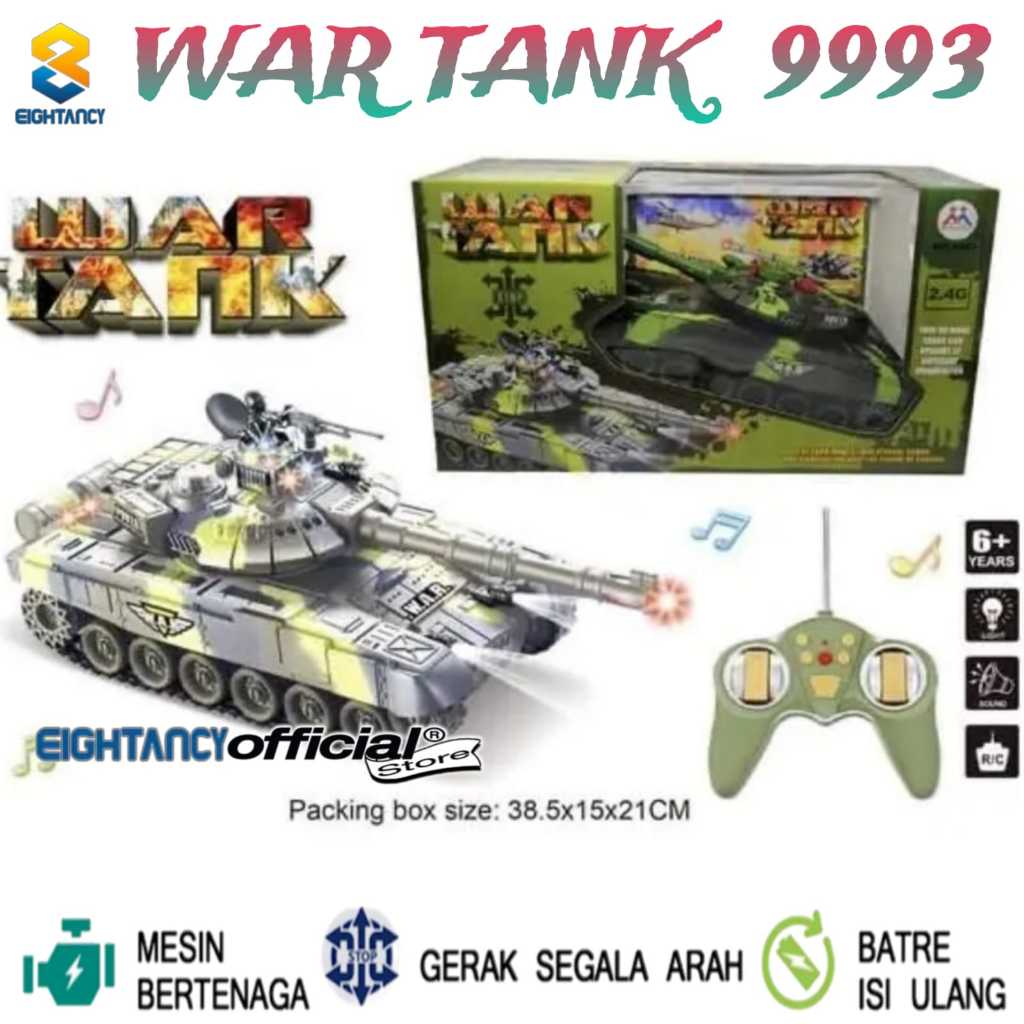 Jual 8T RC Tank 9993 Mobil Remote Control WAR TANK BAJA 2.4GHz ...