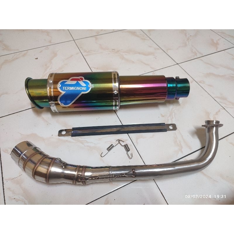 Jual Knalpot Termignoni Rainbow Inlet 50 untuk All Metic suara Ngebass ...