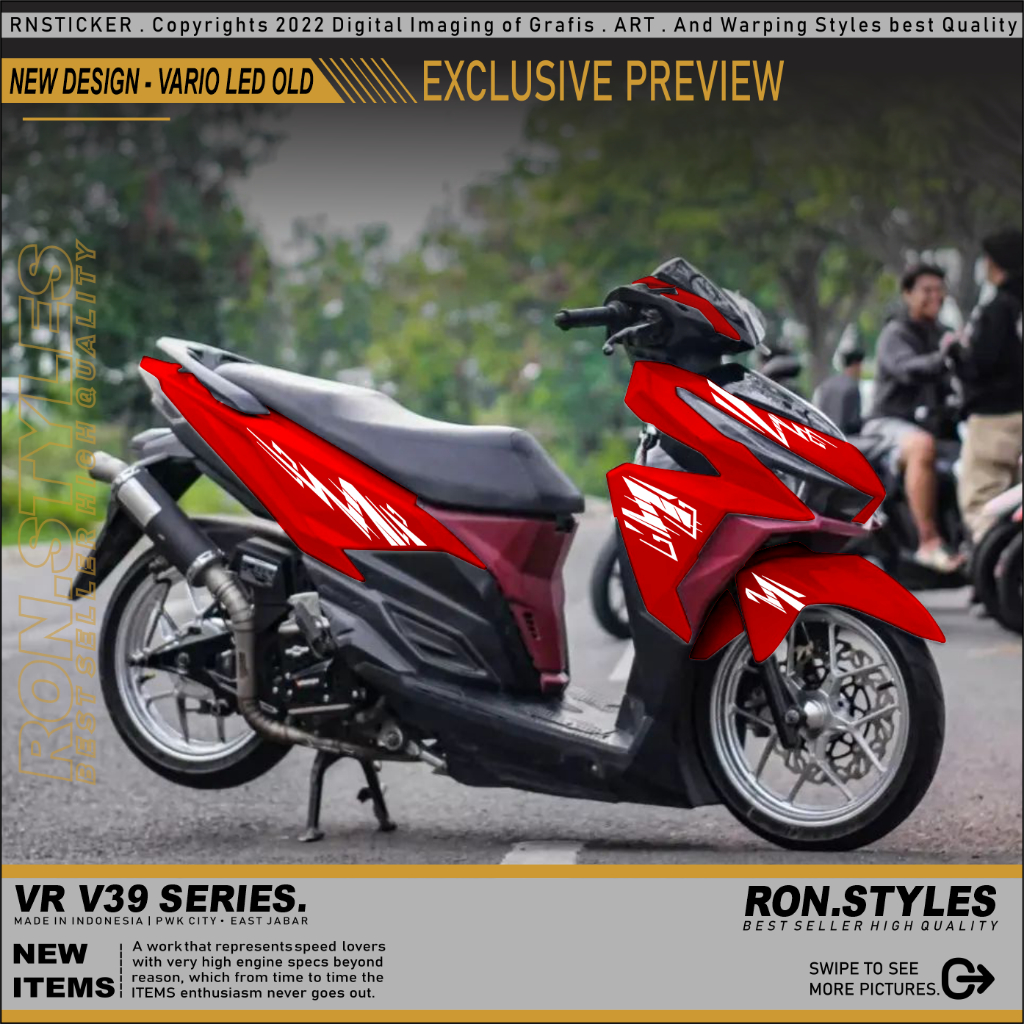 Jual VRV39 CUTTING STICKER STRIPING VARIO LED OLD STRIPING CLICK VARIO 125-150 LED OLD 2017 ...