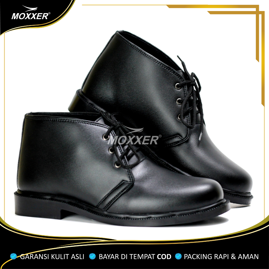Jual Sepatu PDH MOXXER Sepatu PDH Kulit Asli BT003D Doff Satpam ...