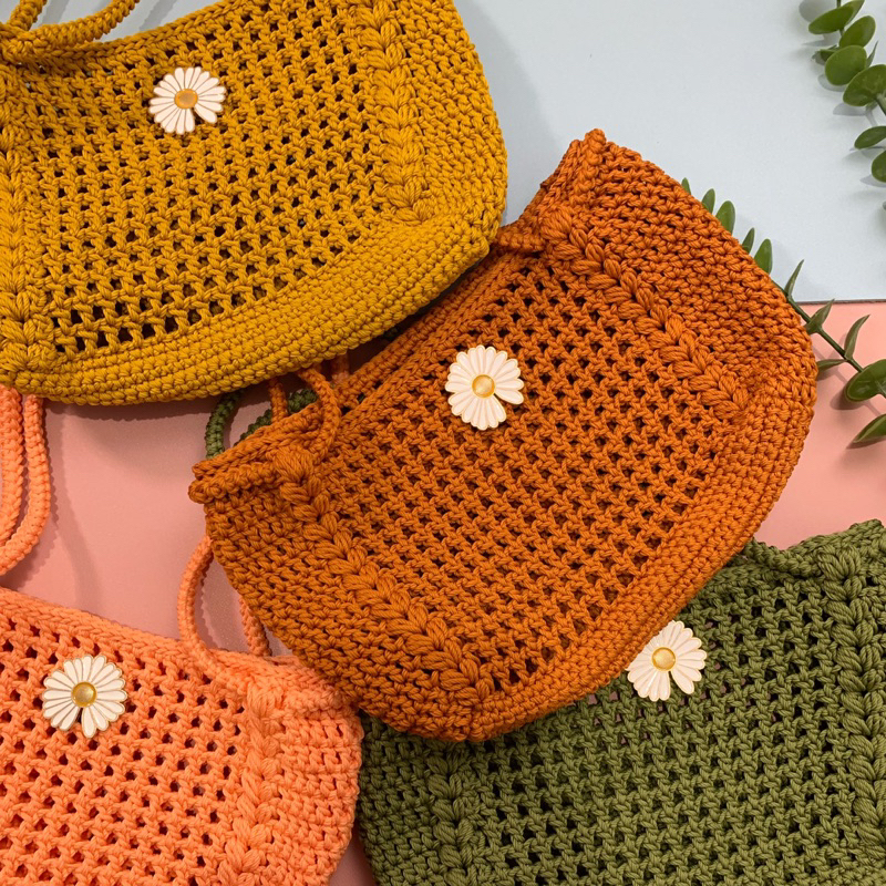 Jual (DAISY) Crochet Bag Handmade Tas Bahu Rajutan Handmade Daisy ...