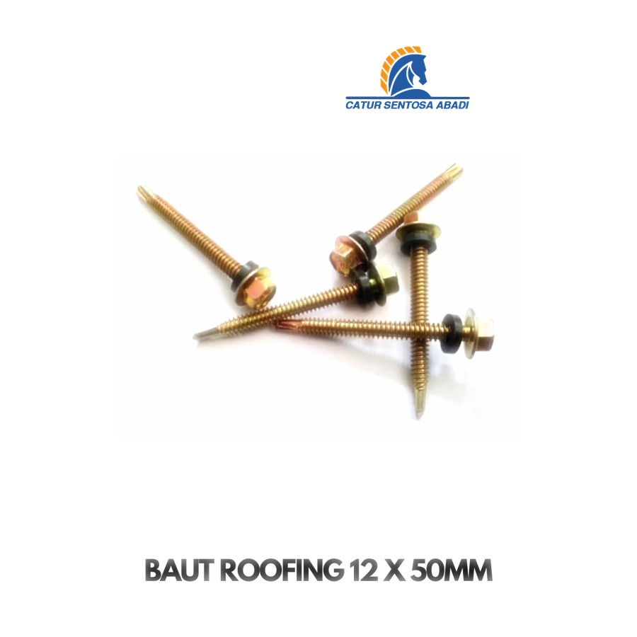 Jual 50 Pcs Baut Roofing Baja Ringan 12 x 50 Sekrup Skrup Rufing 12x50 ...