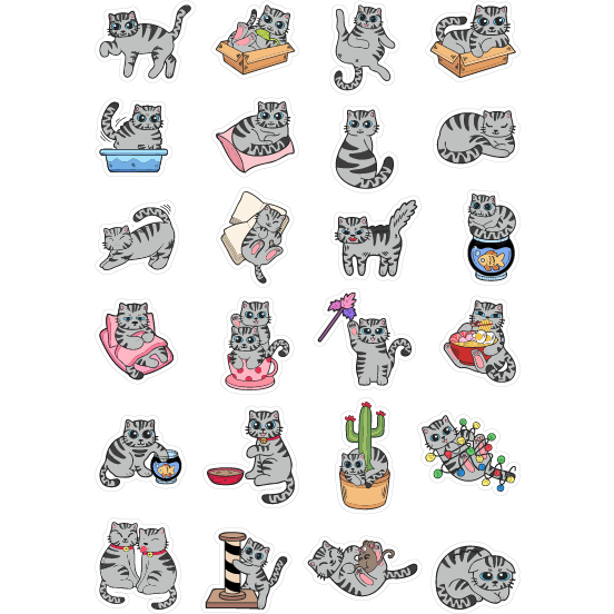 Jual Sticker Kucing Sticker Sheet Sticker Unik Sticker Tempel Sticker ...