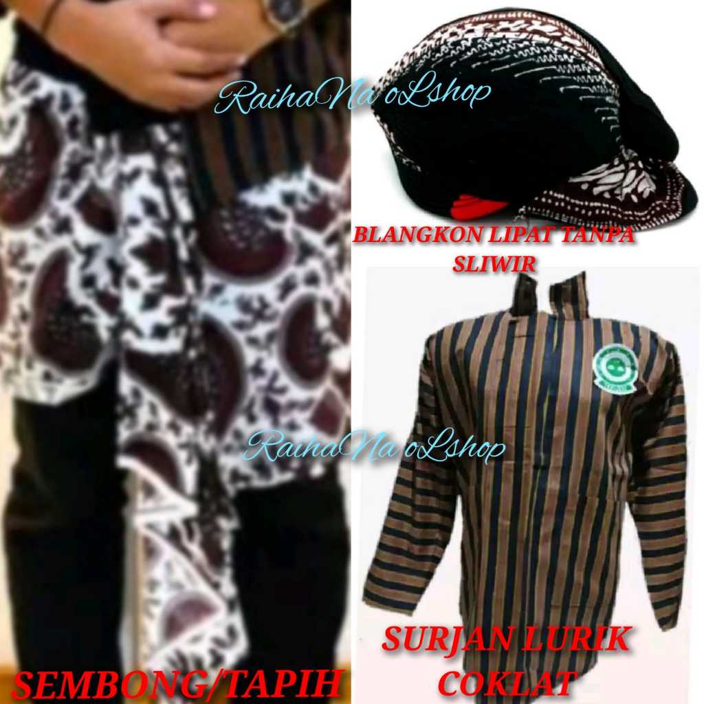Jual BAJU ADAT PRIA/LAKI | SURJAN LURIK COKLAT + BLANGKON LIPAT TANPA ...