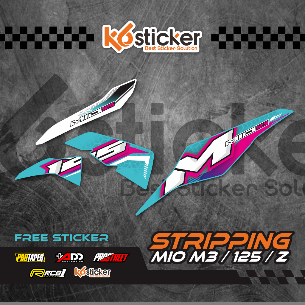 Jual Stiker Mio M3/Z Decal Striping Standar Mio M3/Z Premium Racing k6-Sticker Variasi Warna ...