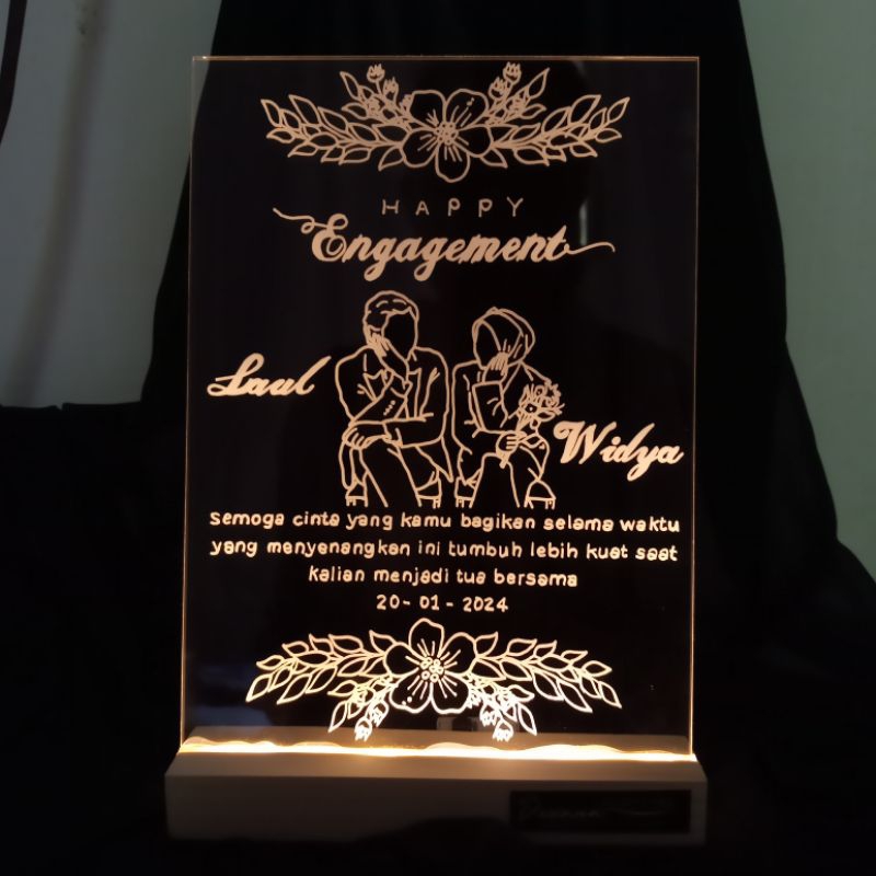 Jual Akrilik Lettering Lampu Tidur Hadiah Wisuda/Gift Wedding/Birthday ...