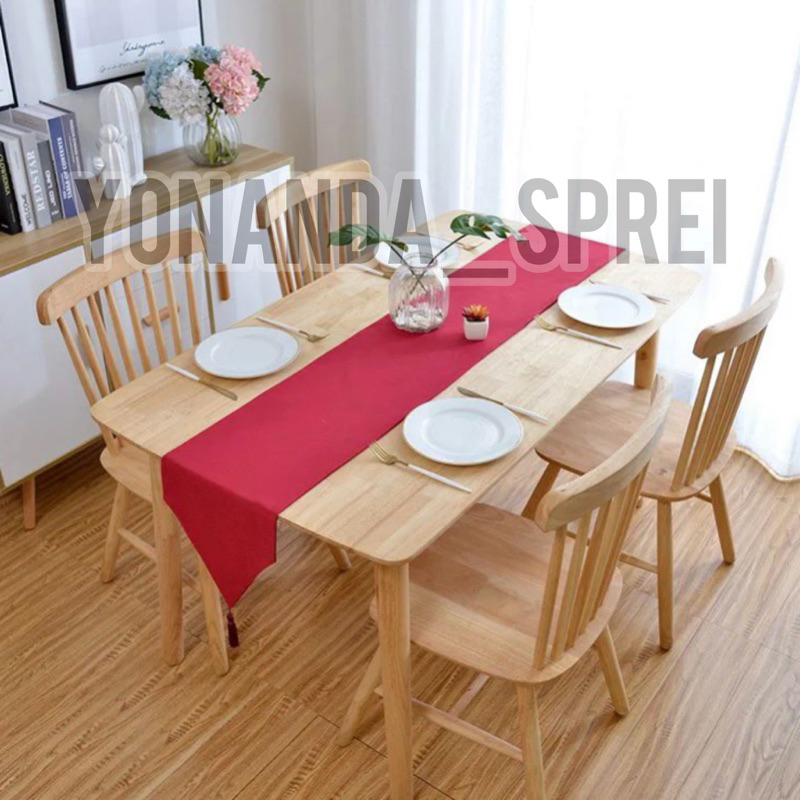 Jual taplak meja suede atau table runner bahan suede premium polos ...
