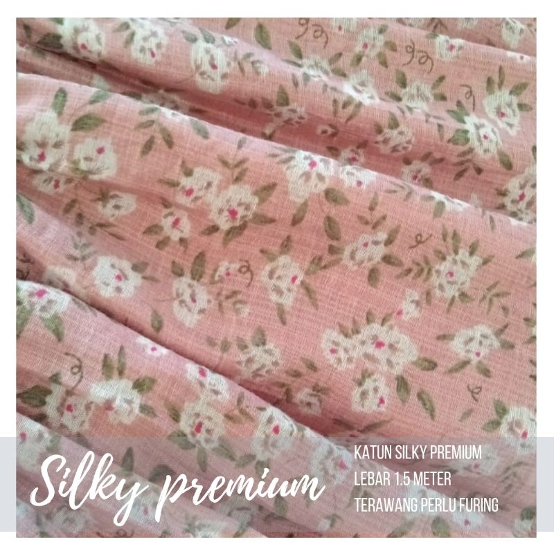 Jual kain katun silk motif bunga | Shopee Indonesia