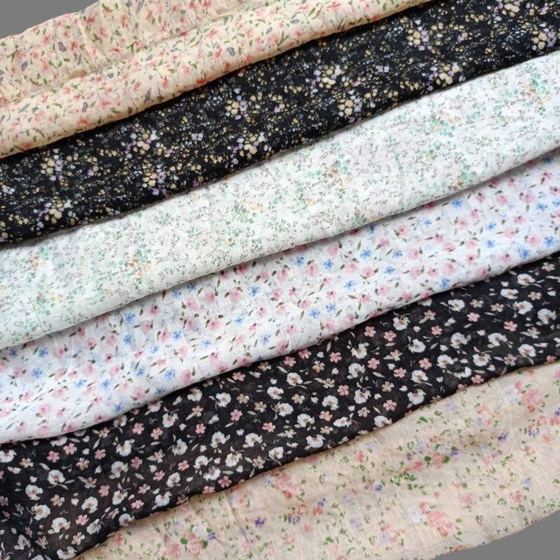 Jual kain katun silky motif bunga premium | Shopee Indonesia