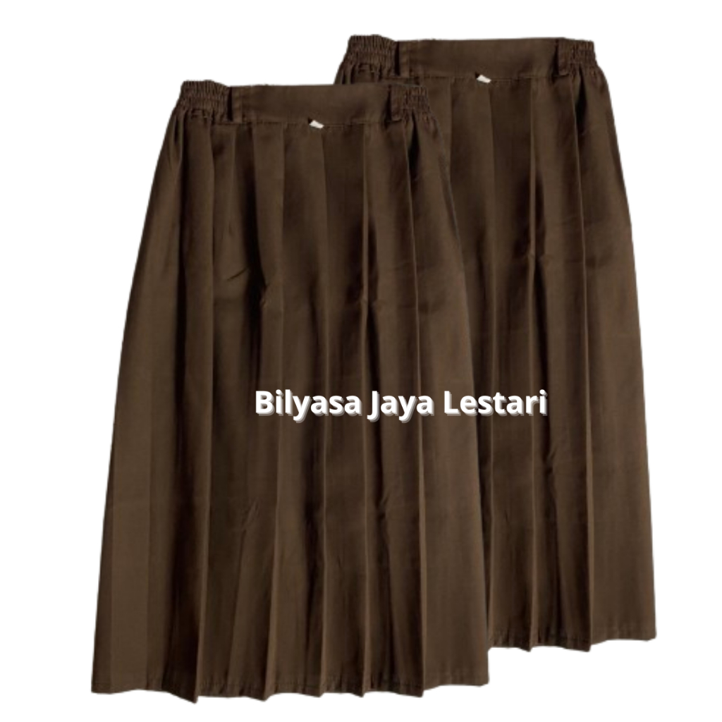 Jual Seragam Sekolah SD SMP MTS SMA SMK Rok Pramuka Rempel Coklat Panjang Perempuan Pinggang ...