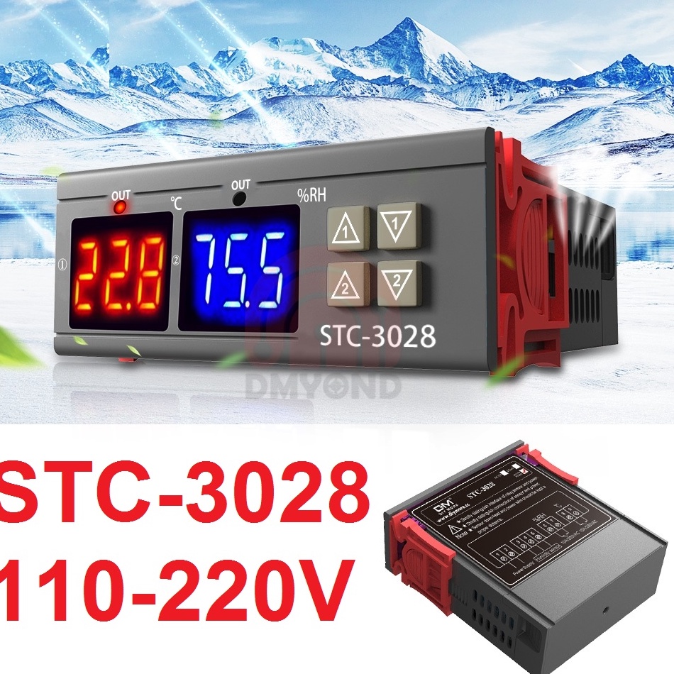 Jual Tz Thermostat STC328 Termostat Hygrostat Digital Pengatur Suhu Dan Kelembaban Otomatis AC ...