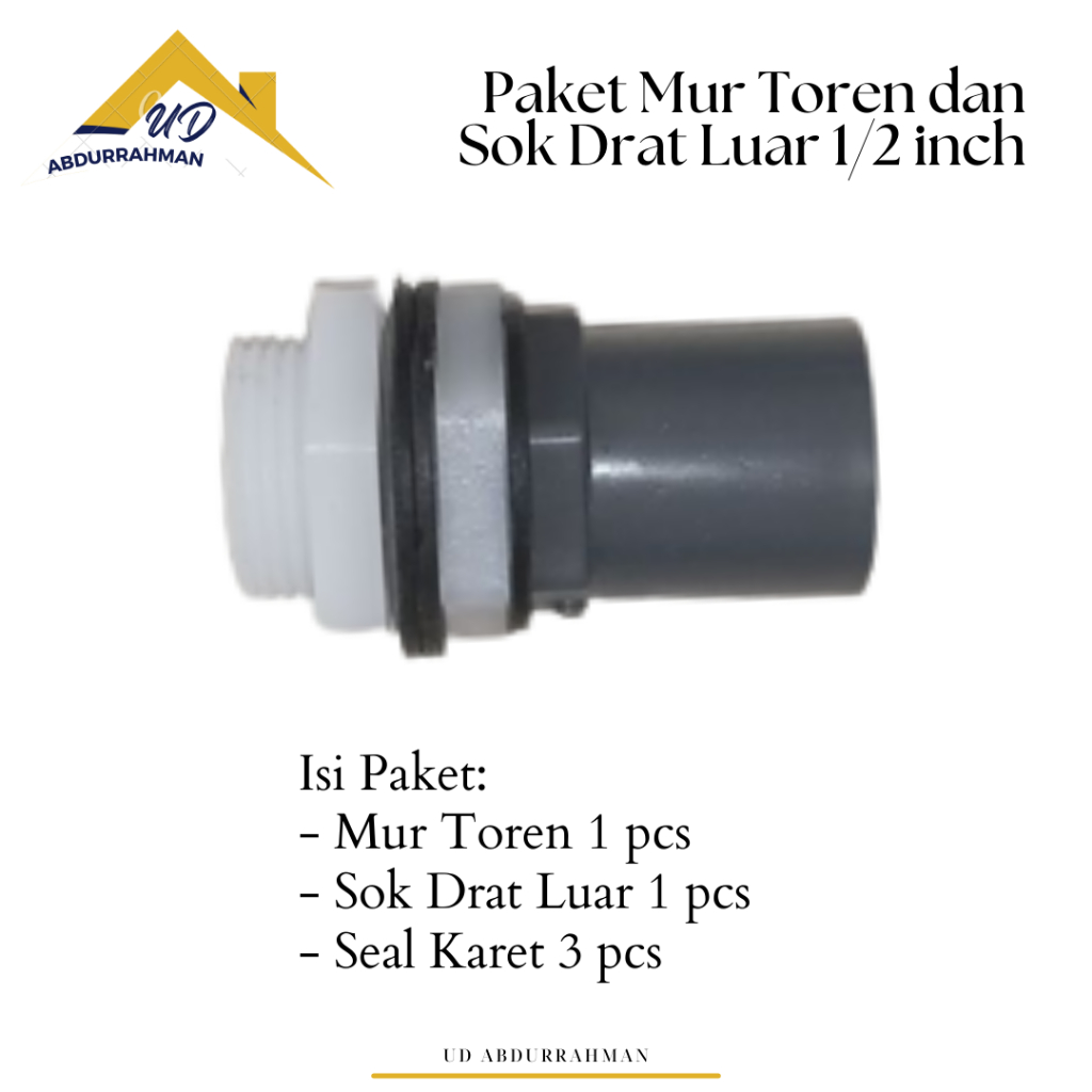 Jual Paket Mur Toren / Tandon dan Sok Drat Luar SDL Pipa PVC Socket 1/2 ...