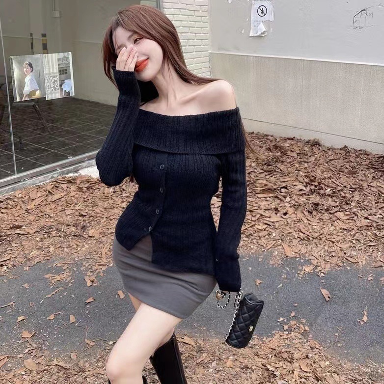 Jual AJW Atasan Wanita Lengan Panjang Sabrina Knit Korean Style XCS | Turtleneck Wanita Sabrina ...