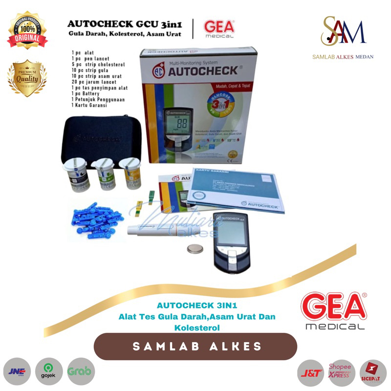 Jual Alat Autocheck 3in1 GCU / Alat Autochek (Cek Gula, Asam Urat ...