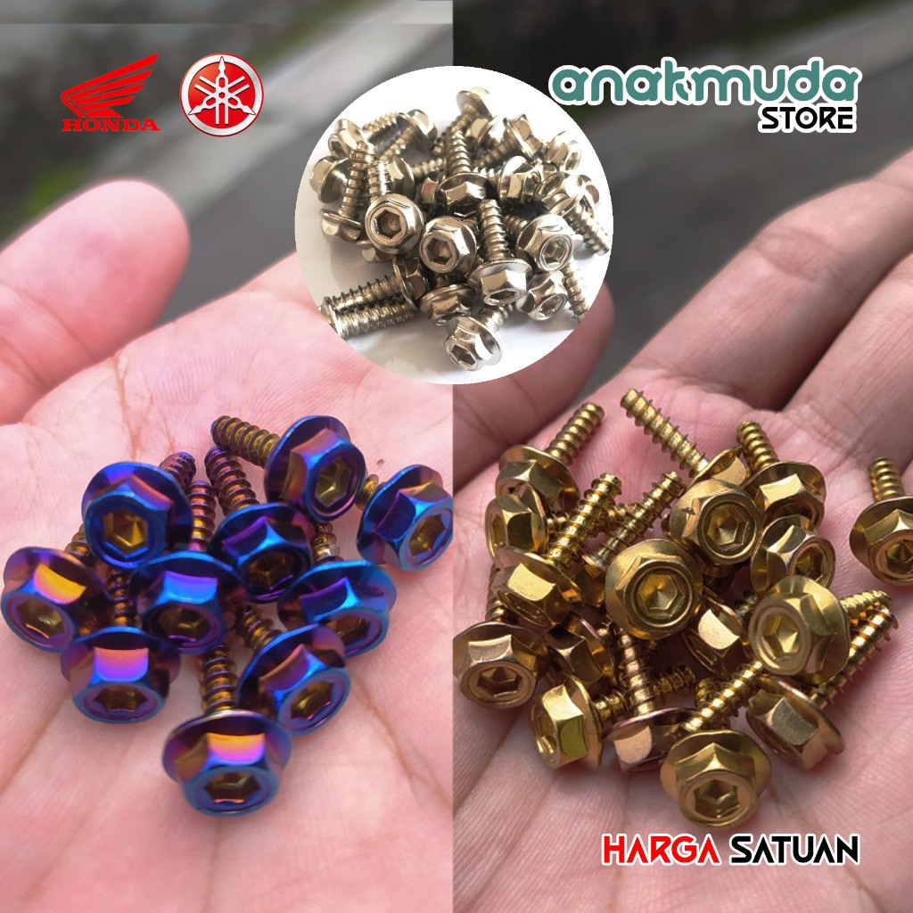 Jual (BP02) Baut Body Motor Mur Scrup Dasbor Probolt Stainless Steel ...