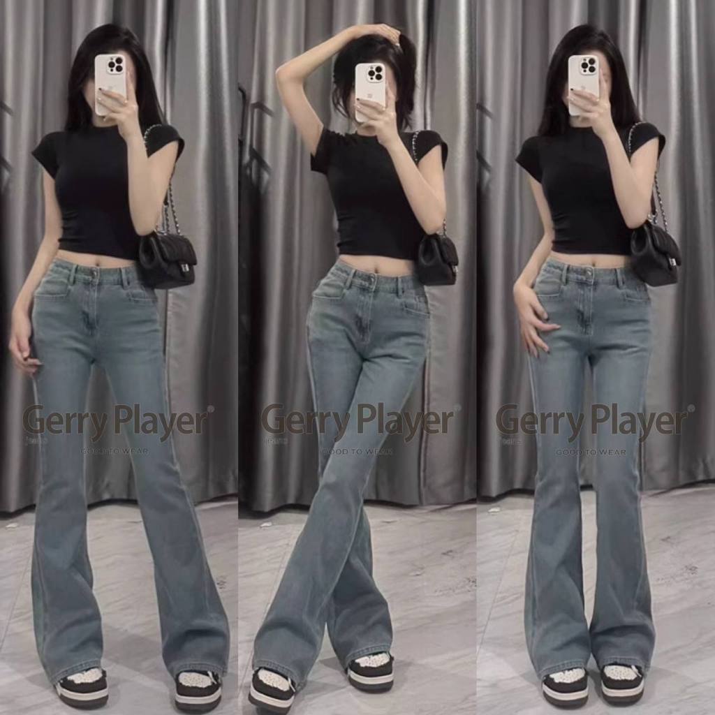 Jual Korea Cutbray jeans Highwaist Celana Jeans Wanita Kekinian Sexy Bahan Stretch Tebal Halus ...