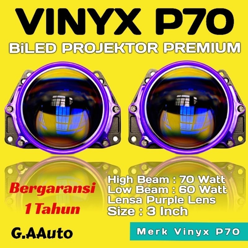 Jual Paket Lengkap Vinyx P70 70watt siap pasang Projector BiLED Vynix P70 3 inch | Shopee Indonesia