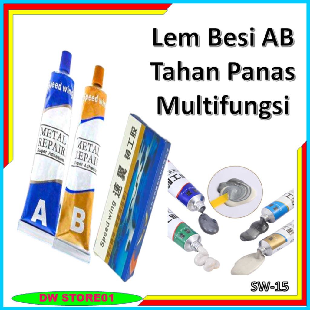 Jual SW-15 magic repair glue lem besi AB Multifungsi tahan panas Speed Wing Lem AB Besi ...