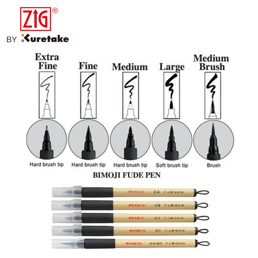 Jual ZIG Kuretake Bimoji Fude Pen Black Series | Shopee Indonesia