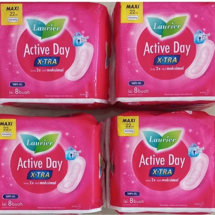 Jual LAURIER ACTIVE DAY SUPER MAXI NON WING ISI 8 PCS | Shopee Indonesia