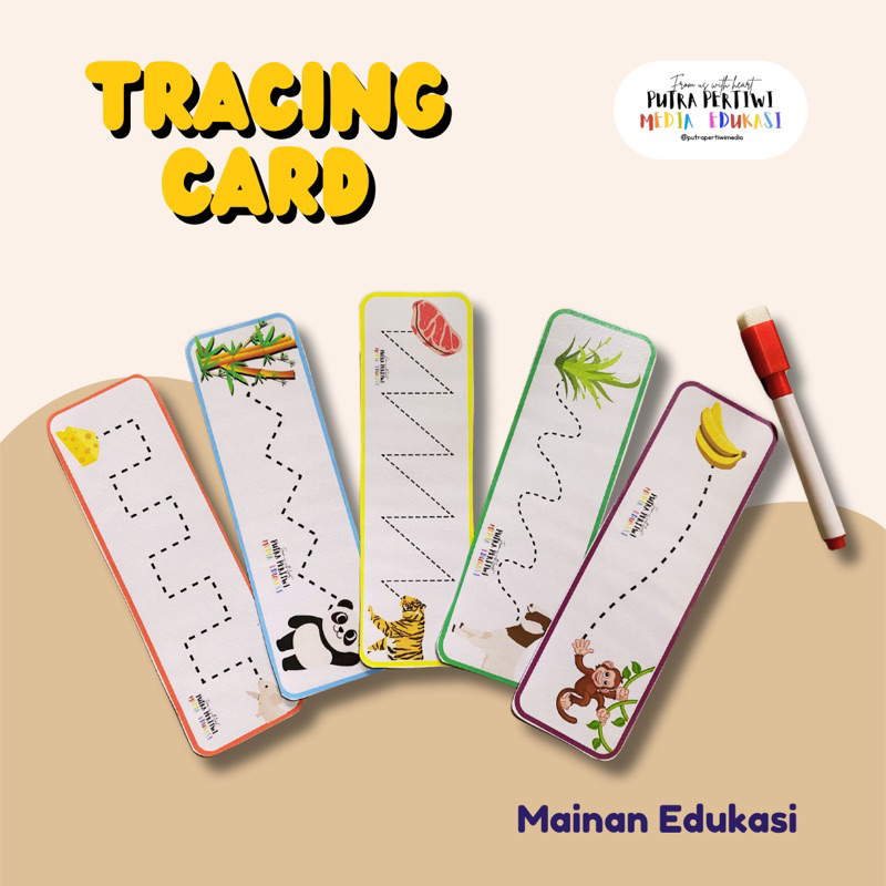 Jual Wipe and Clean Tracing Card / Kartu Belajar Menulis untuk PAUD TK ...