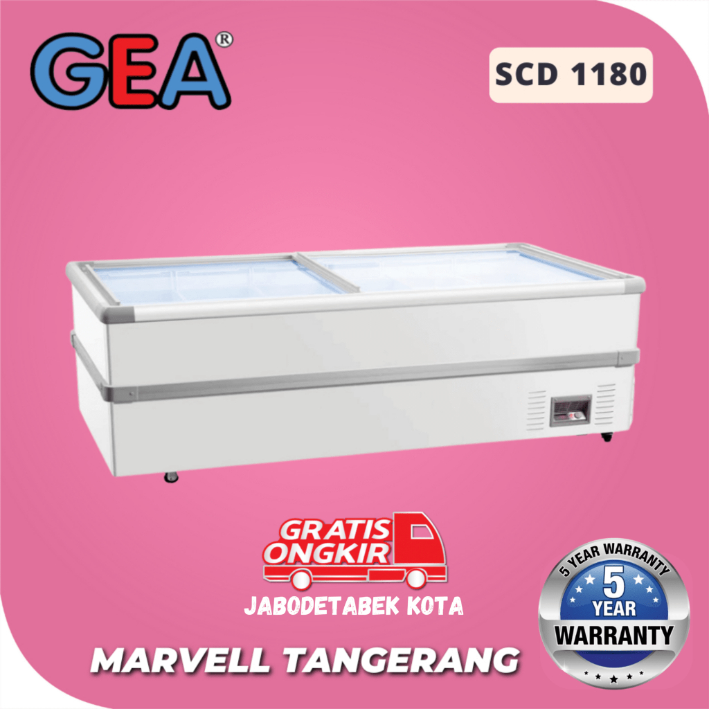 Jual GEA SCD 1180 ISLAND FREEZER SLIDING GLASS FLAT 2 KOMPRESOR ...