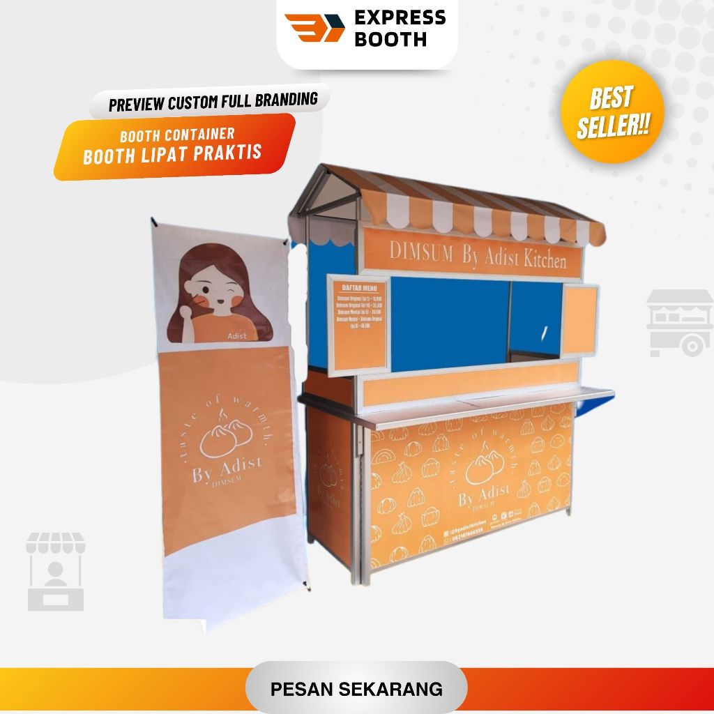 Jual Booth portable Gerobak Free Branding Extra Jumbo P. 150 L.80 T. 80 ...