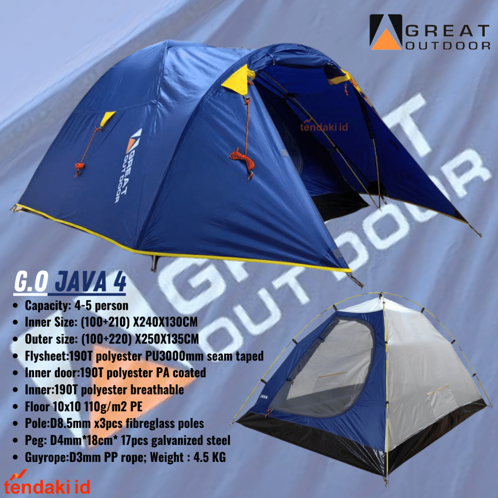 Jual Tenda Camping Borneo 4 / Tendaki Borneo 4 Blue Harbour / Tenda ...