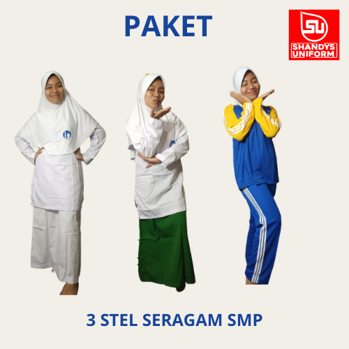 Jual Shandys Uniform I Paket baju seragam SMP Al Azhar putri (3 stel ...