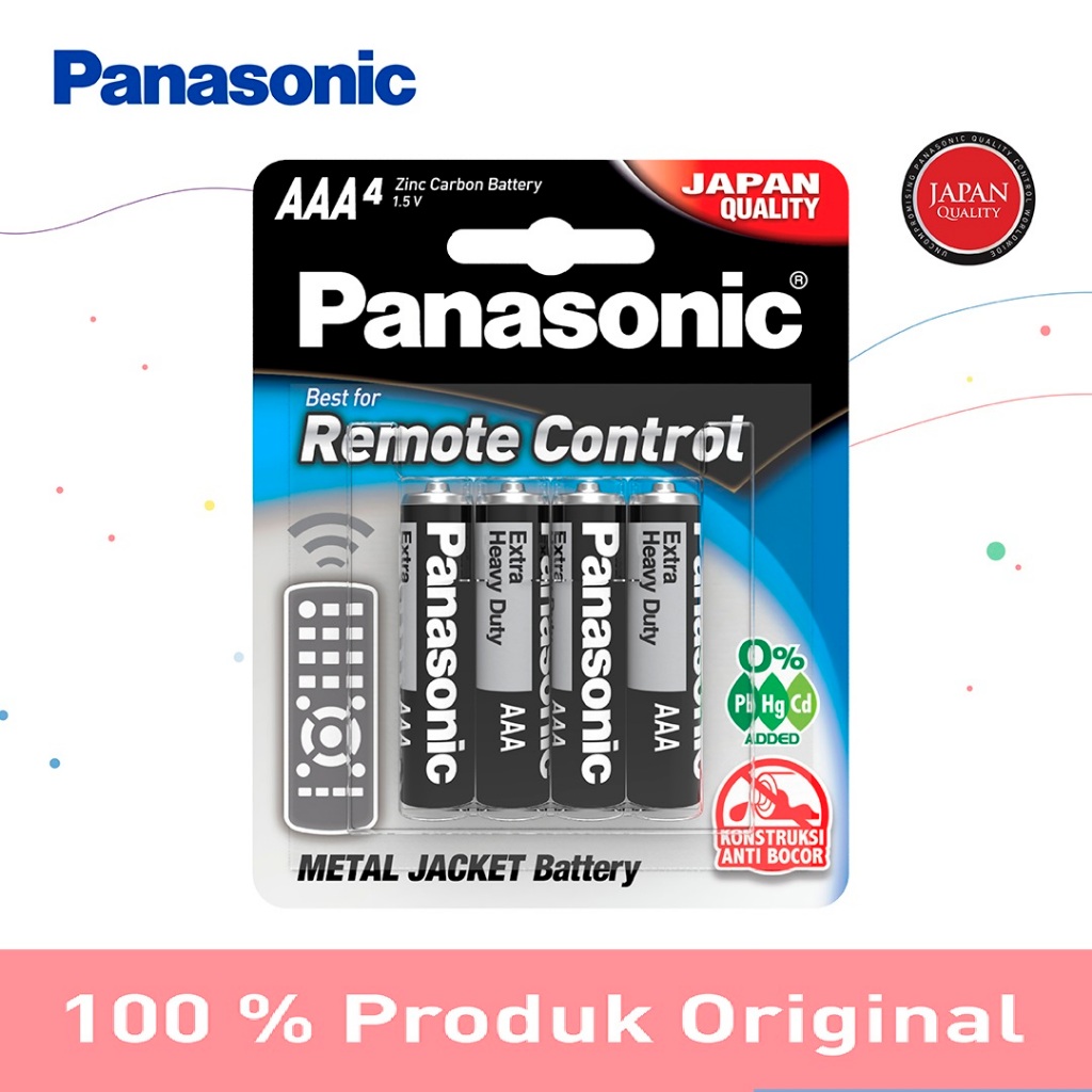 Jual Panasonic Baterai Remote Hitam ukuran AAA / A3 Size Manganese 4pc ...