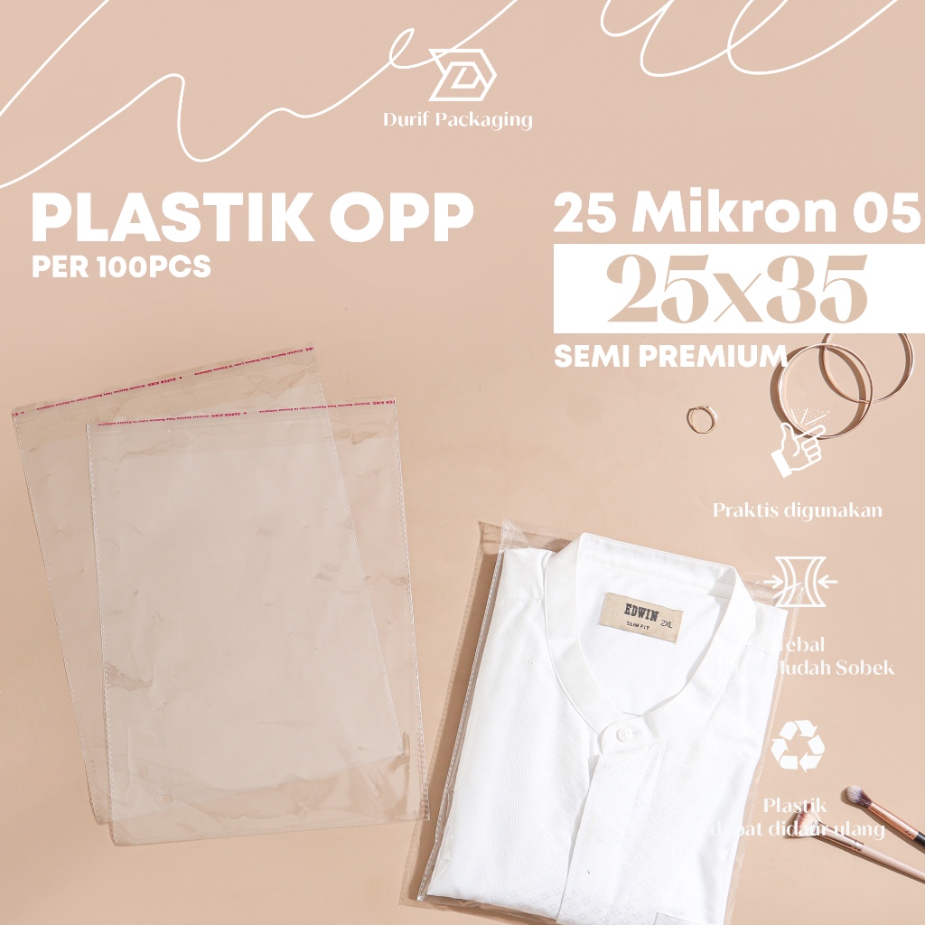 Jual Plastik OPP 25x35 / Plastik Kemasan Baju 100 Lembar Tebal 25 ...