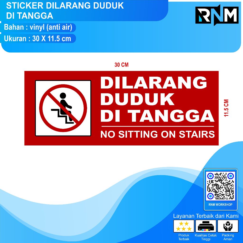 Jual STICKER DILARANG DUDUK DI TANGGA 30 X 11.5 | Shopee Indonesia