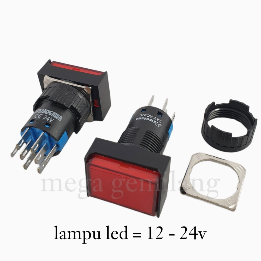 Jual Saklar pencet segi / push on off switch 8 pin plus led | Shopee Indonesia