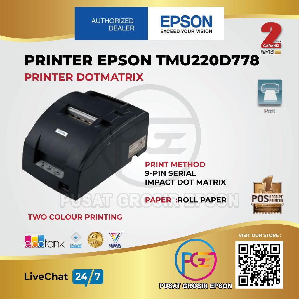 Jual Epson TM-U220D-778 / TMU 220D Ethernet Receipt Printer (Manual ...