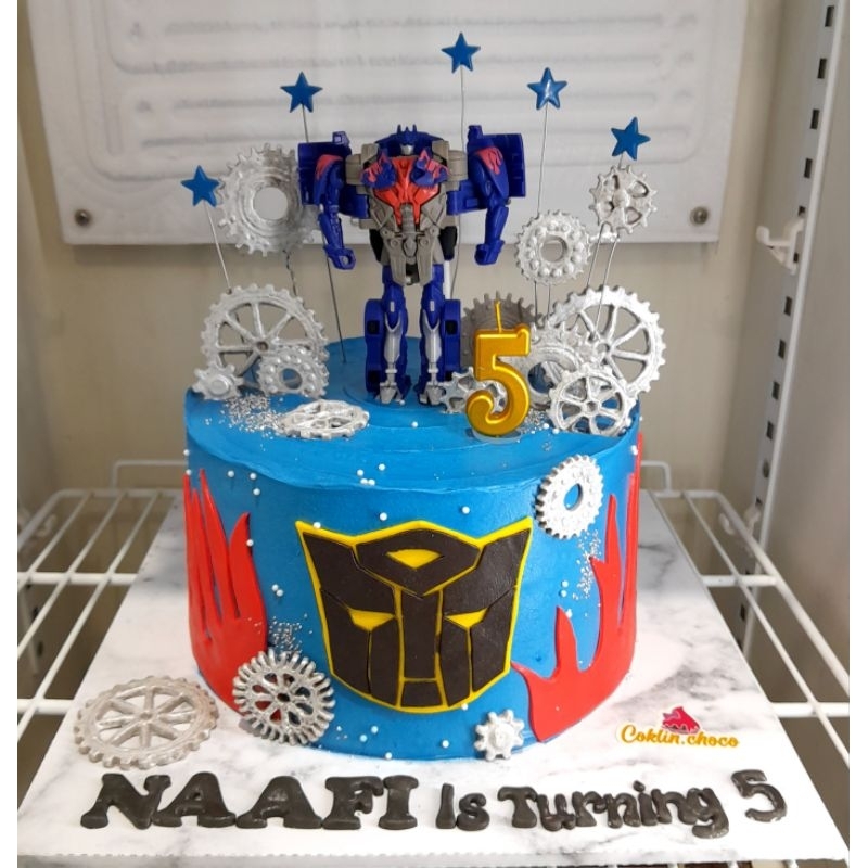 Jual cake birthday robot transformers / kue ultah robot optimus prime ...