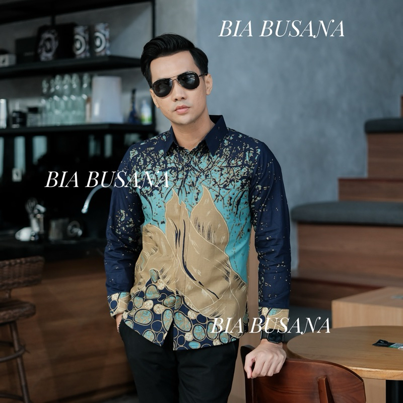 Jual KUSUMO BIRU Batik Pria Slimfitting Lengan Panjang Premium Full ...