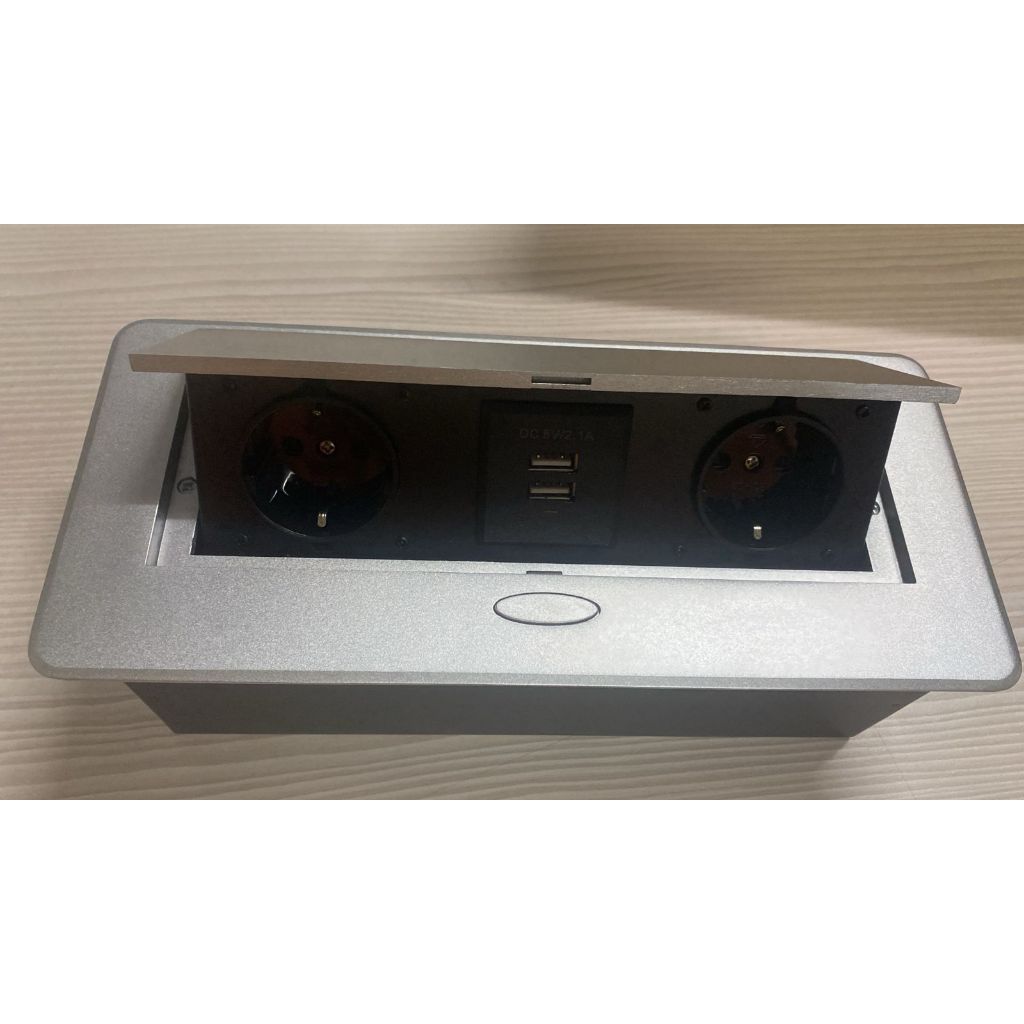 Jual STOP KONTAK POP UP SOCKET 2 LUBANG + USB CHARGER MEJA TANAM HITAM ...